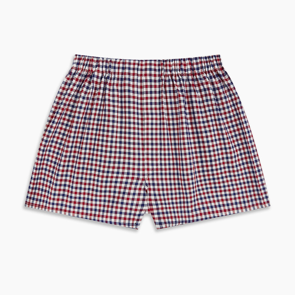 Burgundy Gingham Check Godfrey Boxer Shorts – Turnbull & Asser