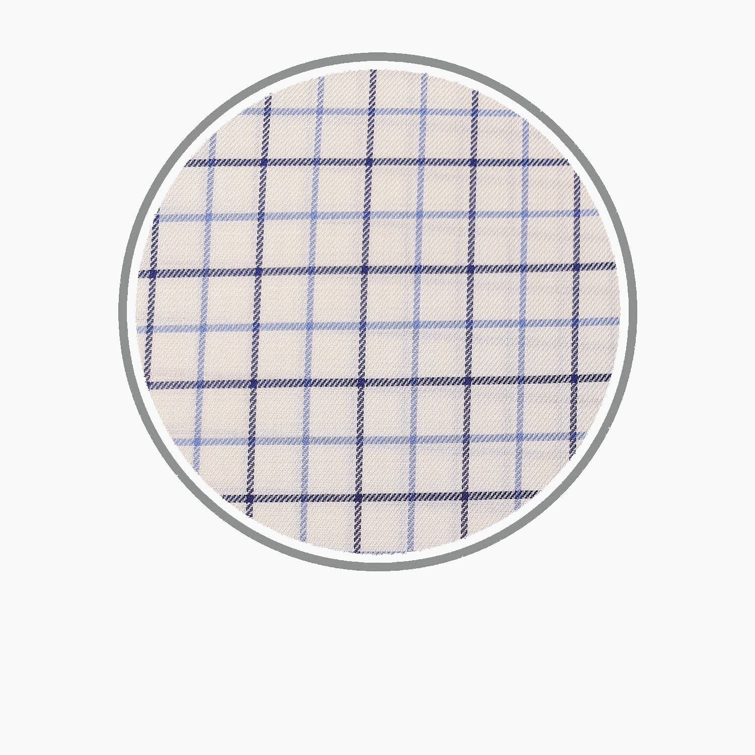 Navy & Blue Check Brushed Silverline Cotton Fabric | Turnbull & Asser