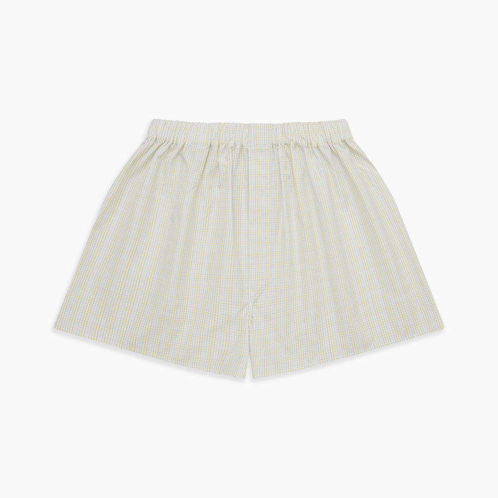 Yellow Multi Check Cotton Godfrey Boxer Shorts | Turnbull & Asser